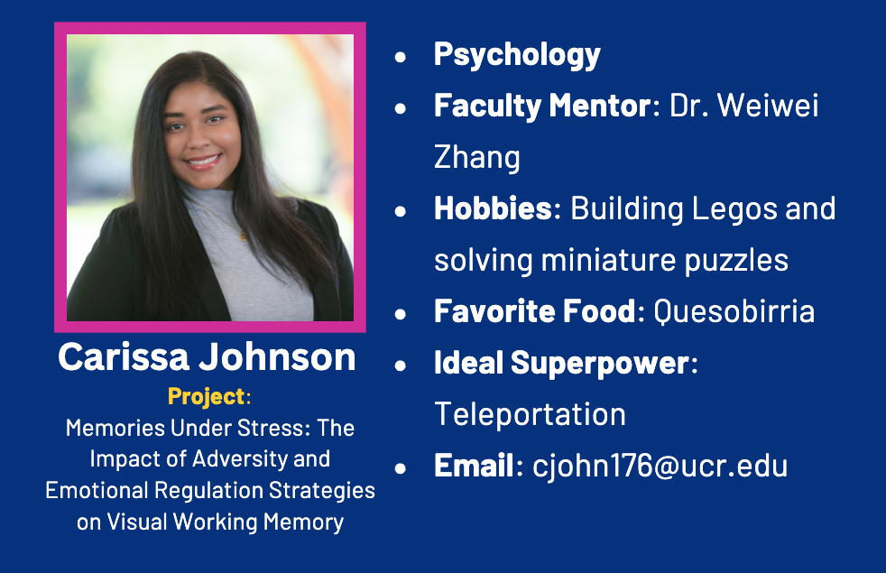 Congratulations to Carissa Johnson for receiving UCR Chancellor’s ...